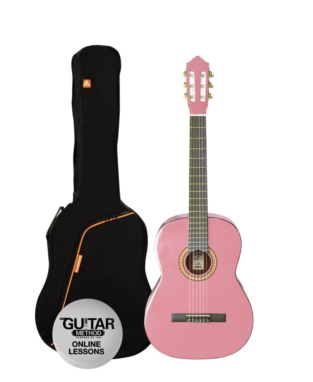 SPCG12PK - GUITARRA CLASICA 1/2 ASHTON EN COLOR ROSA CON FUNDA ...